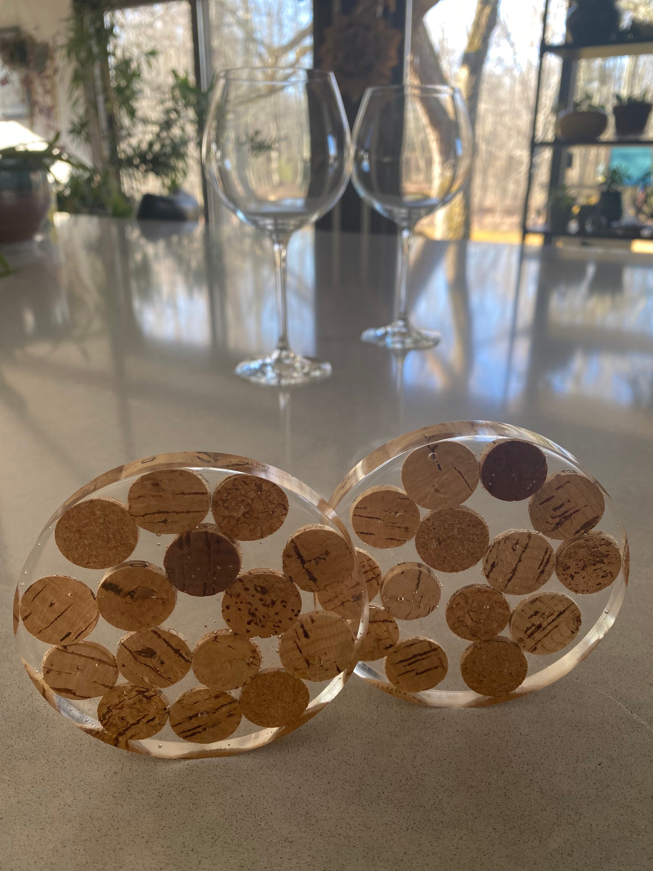 Wine Cork Resin Coasters - Etsy