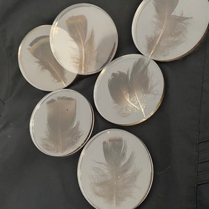 Wild Turkey Feather Resin Coasters - Etsy