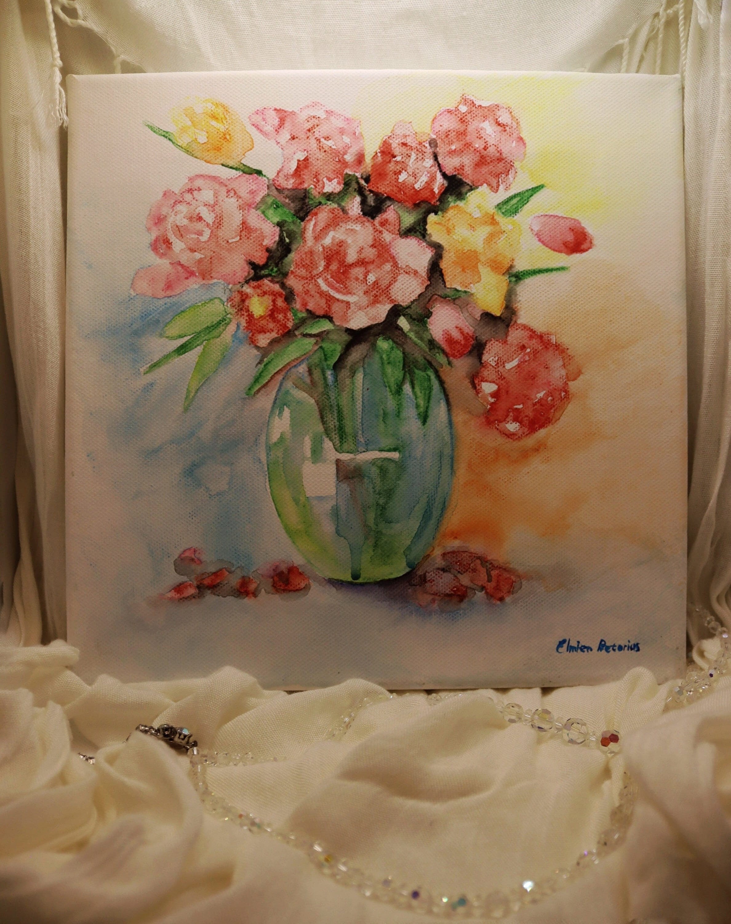 A Vessel of Hope Watercolor Painting Watercolour Wall Art Decor Flowers ...