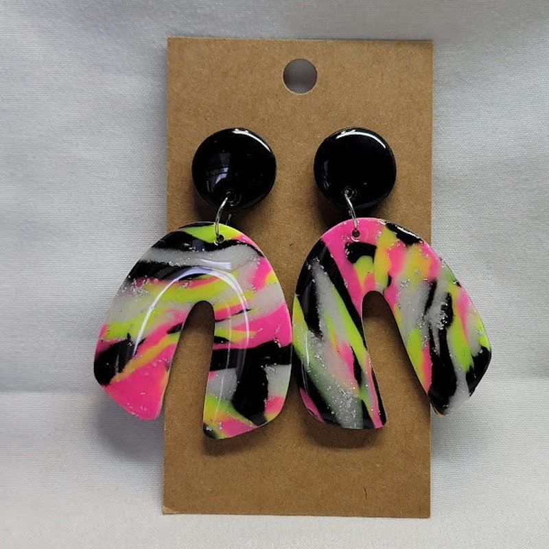 Neon Earrings - Etsy