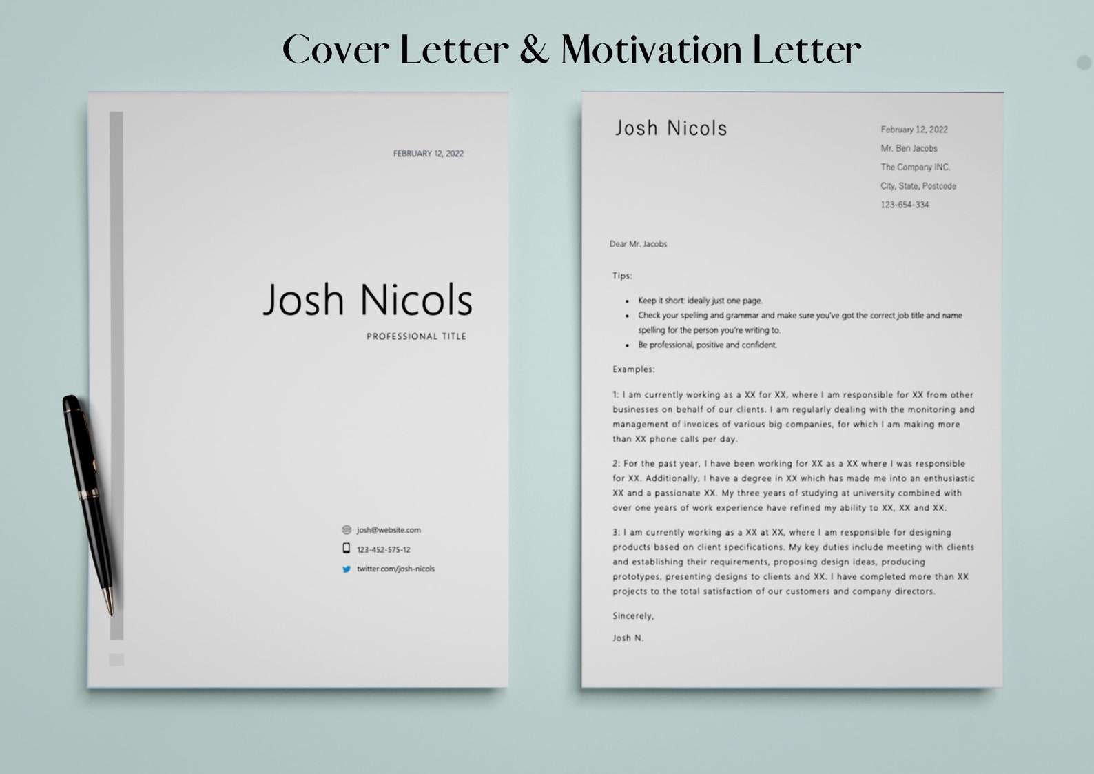 Professional CV Template Word Cv Template With Photo MS | Etsy