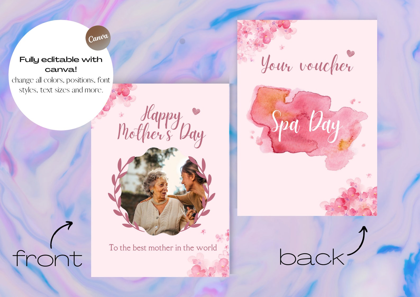 Mothers Day Gift Card Template Canva Printable Canva Template ...