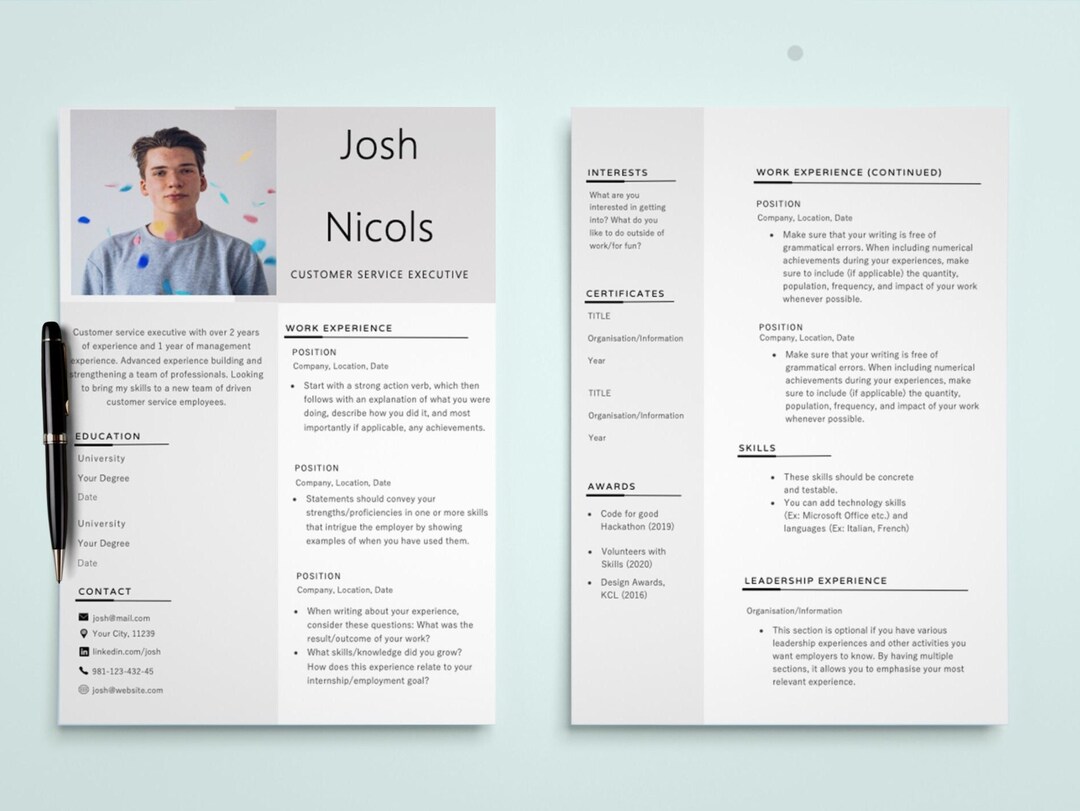 Professional CV Template Word , Cv Template With Photo, MS Word Resume ...