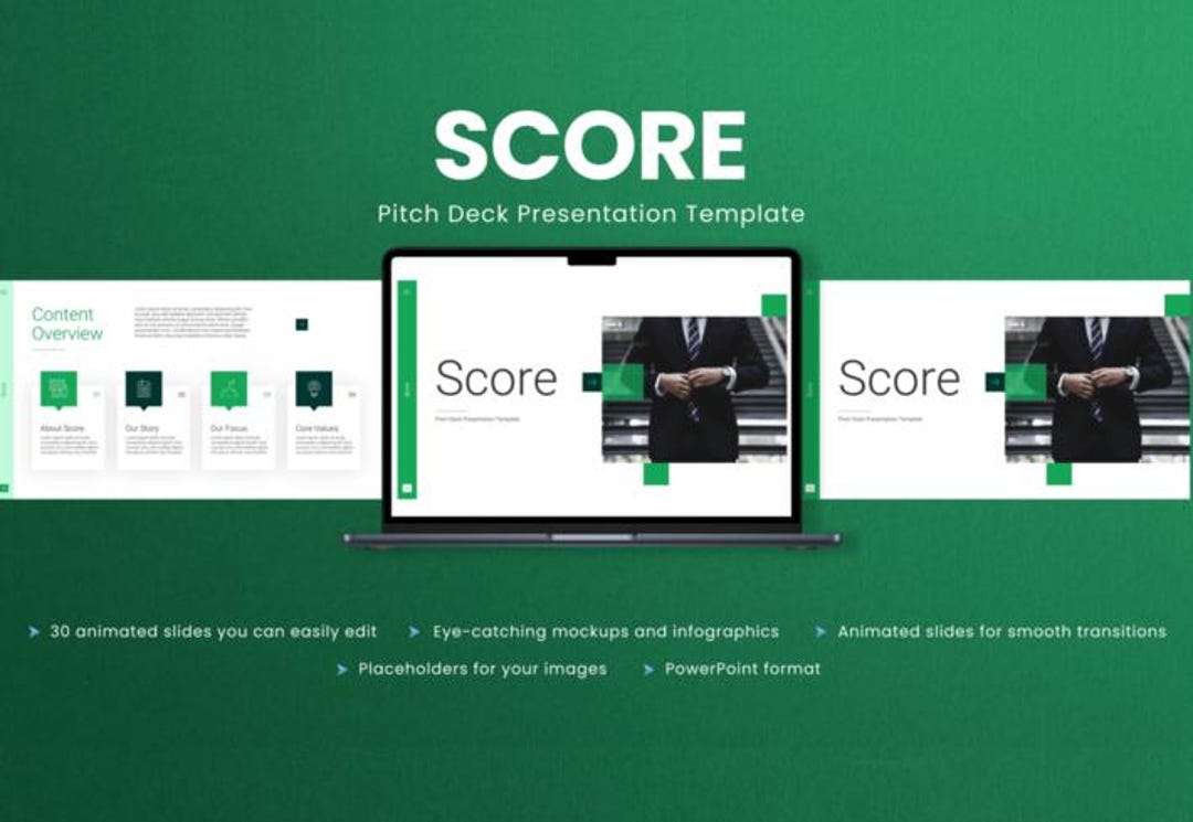 Animated Pitch Deck Powerpoint Presentation Template / Editable ...