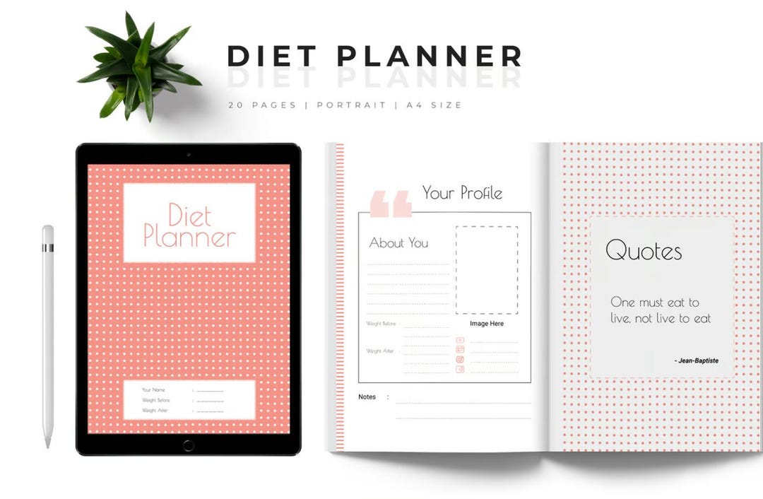 Diet Planner Template | Indesign & Word - Etsy