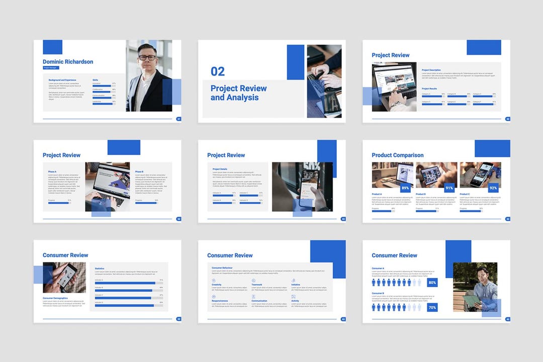 Project Review Powerpoint Presentation Template / Editable Powerpoint ...