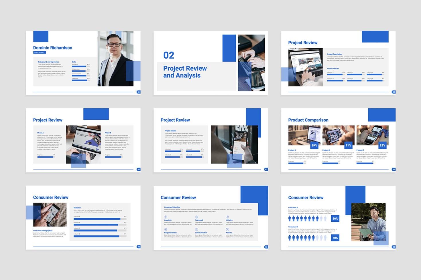Project Review Powerpoint Presentation Template / Editable Powerpoint ...