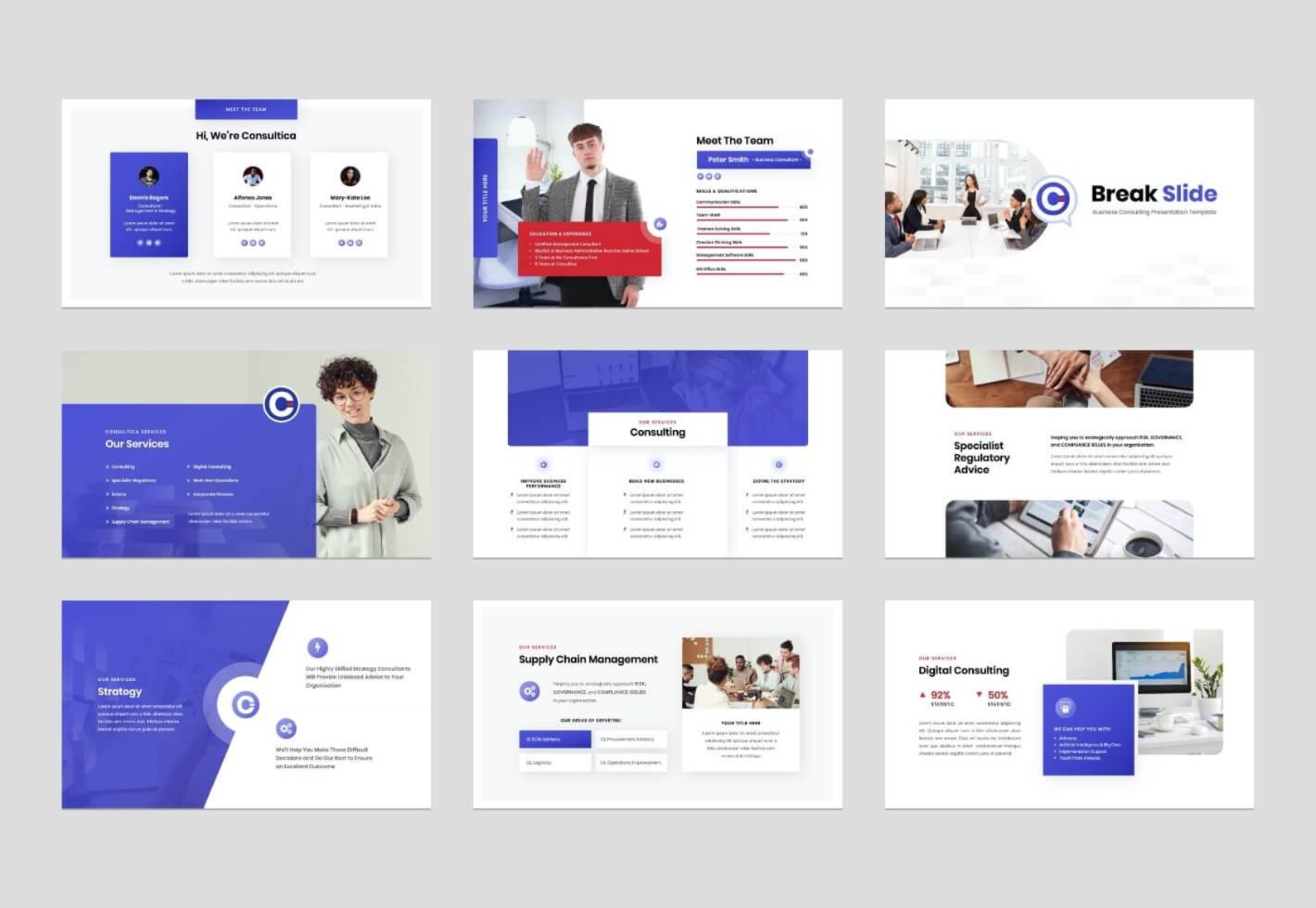Business Consulting Powerpoint Presentation Template / Editable ...