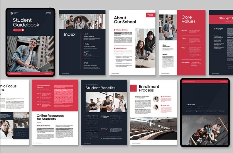 Digital School Brochure & Student Guide | Canva - Etsy