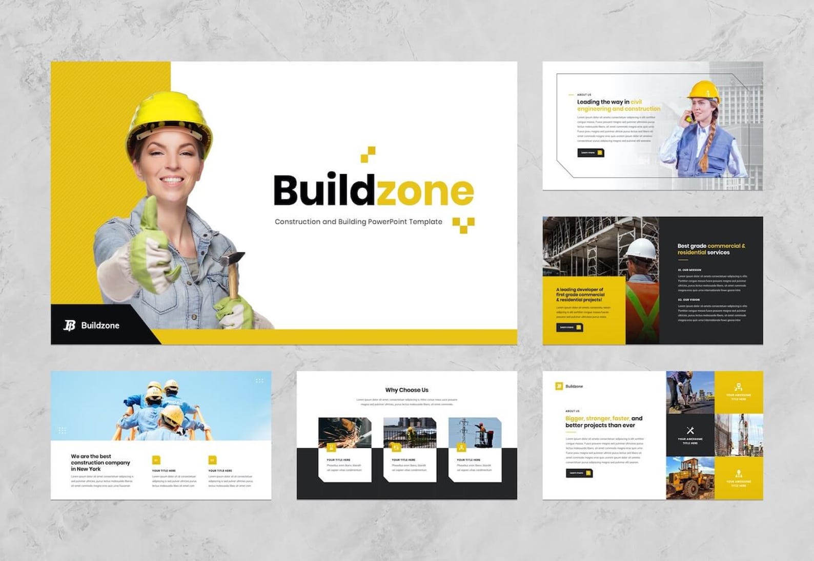 Construction & Building Powerpoint Presentation Template / Editable ...