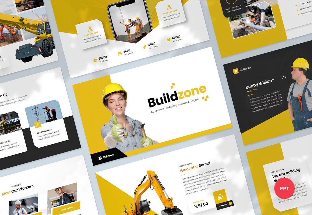 Construction & Building Powerpoint Presentation Template / Editable ...