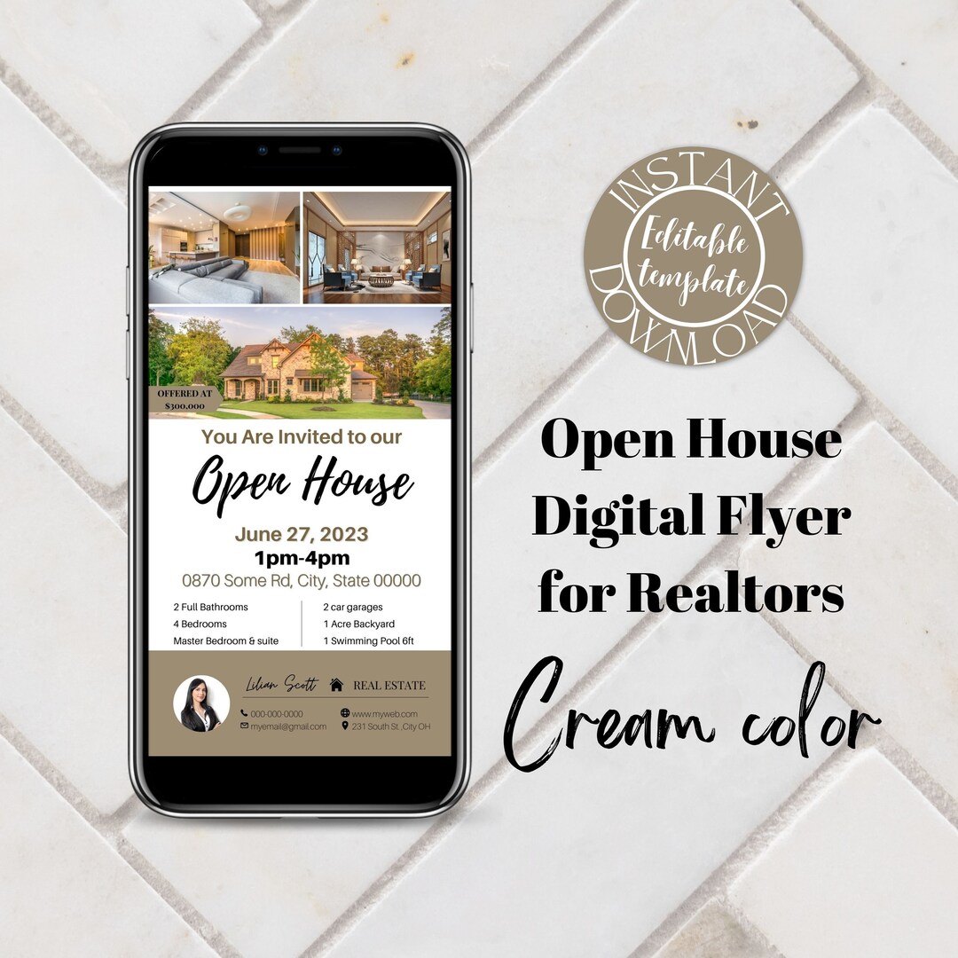 Minimalist Digital Open House Invitation | Open House Flyer Template ...