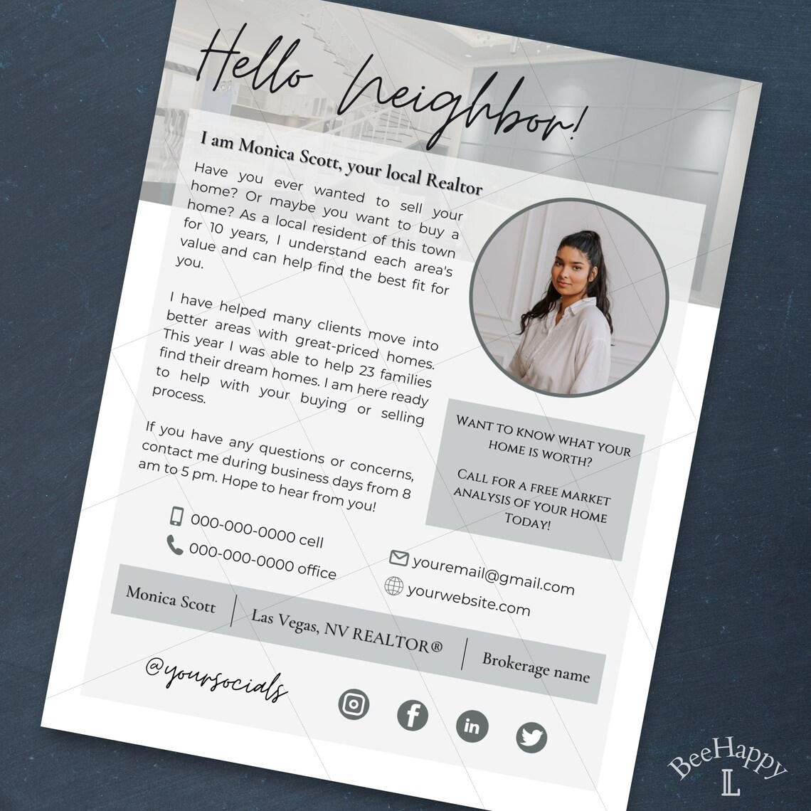 Real Estate Introduction Flyer | Hello Neighbor Letter | Real Estate ...