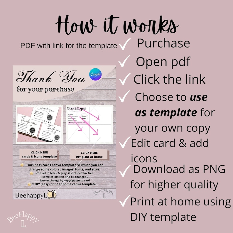 Tarjetas de agradecimiento imprimibles Plantilla empresarial - Etsy México