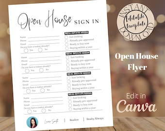 Open House Sign in Sheet - Etsy