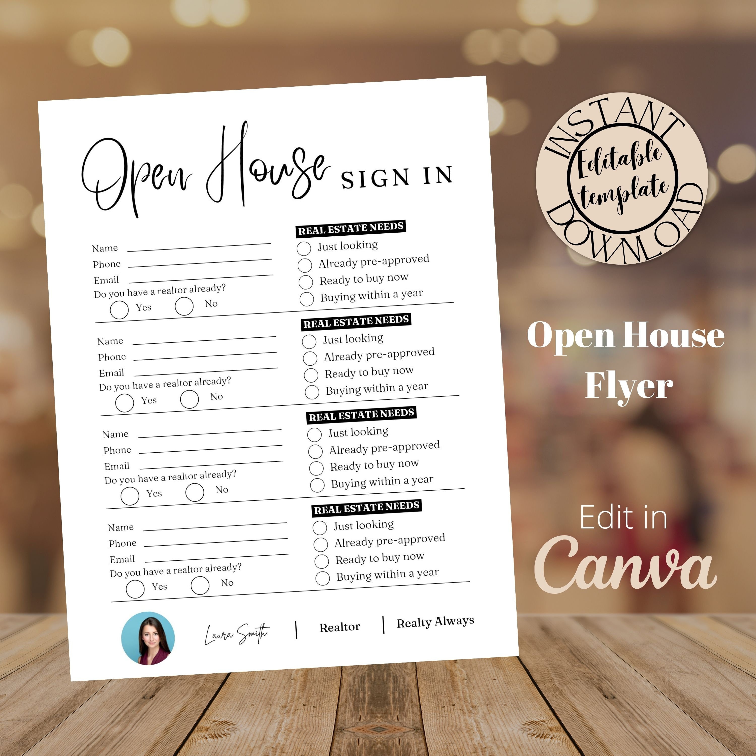 Modern Open House Sign in Sheet | Real Estate Open House Sign in Sheet ...