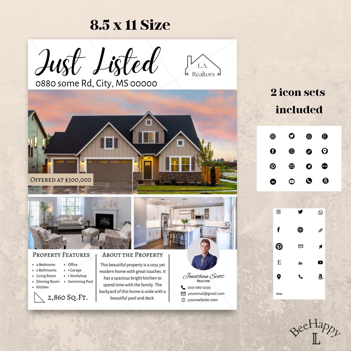 Real Estate Just Listed Flyer.just Listed Flyer.just Listed Template ...