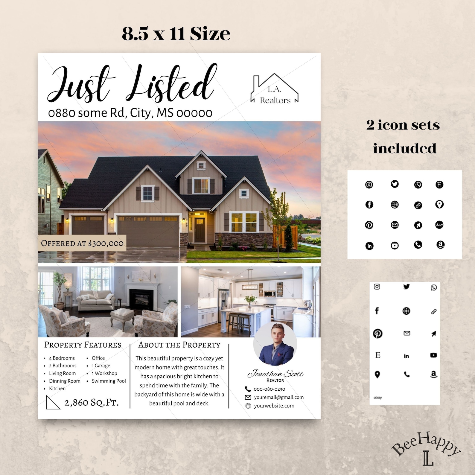 Real Estate Just Listed Flyer.just Listed Flyer.just Listed Template ...