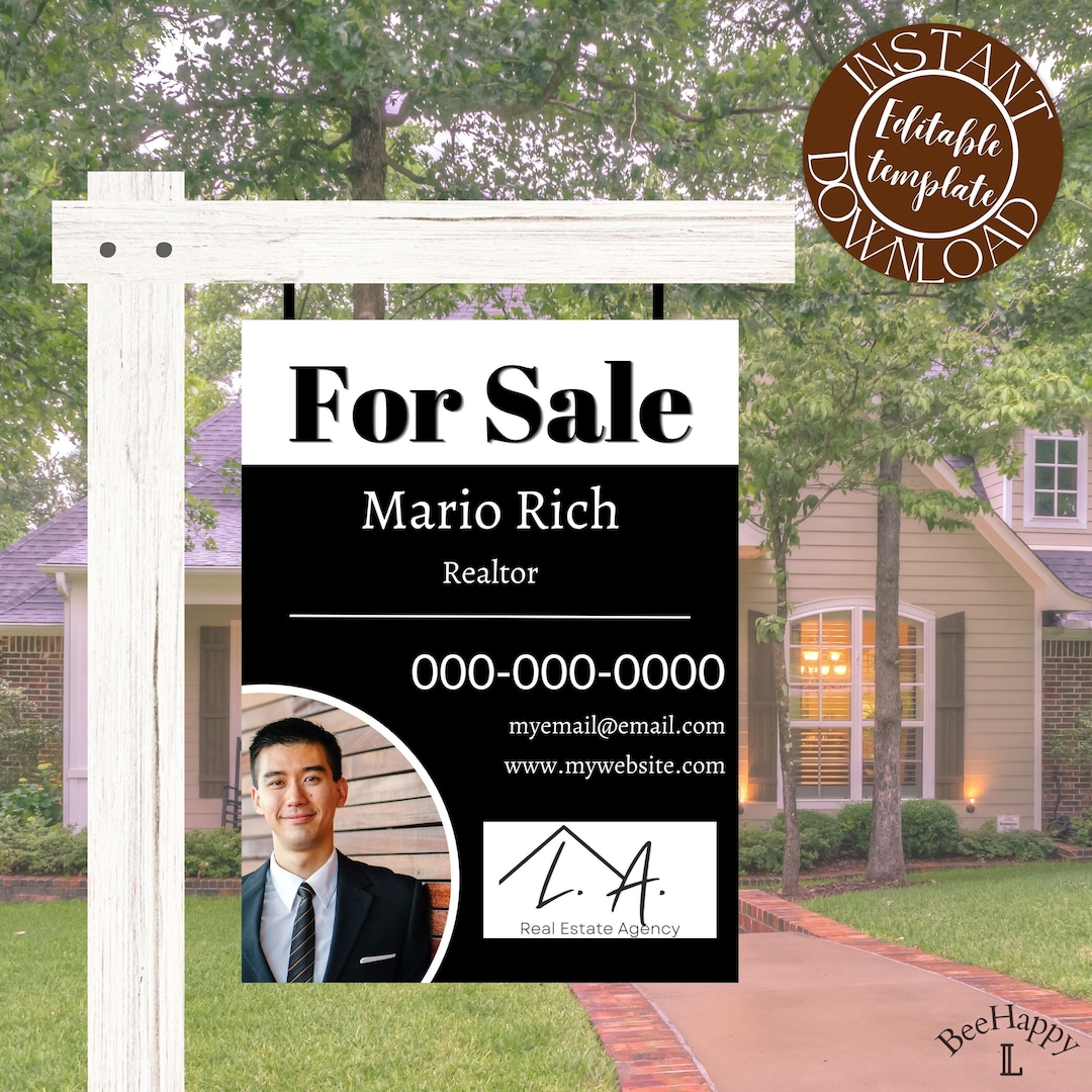 Vertical House for Sale Yard Sign Template | Realtor Yard Sign | Real ...