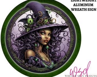 Halloween Wreath Sign Little Girl Witches With Black Cat and Jack O ...