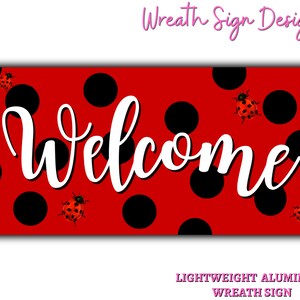 Welcome Ladybug Wreath Sign Ladybug Dot for Front Door Wreaths & Home ...