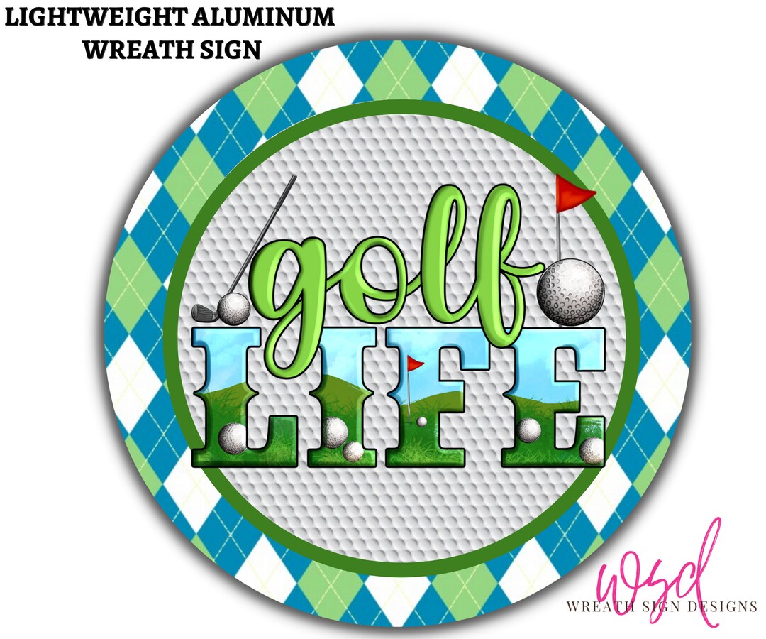 Golf Life-golf Wreath Sign for Front Door Wreaths & Home Decor - Etsy