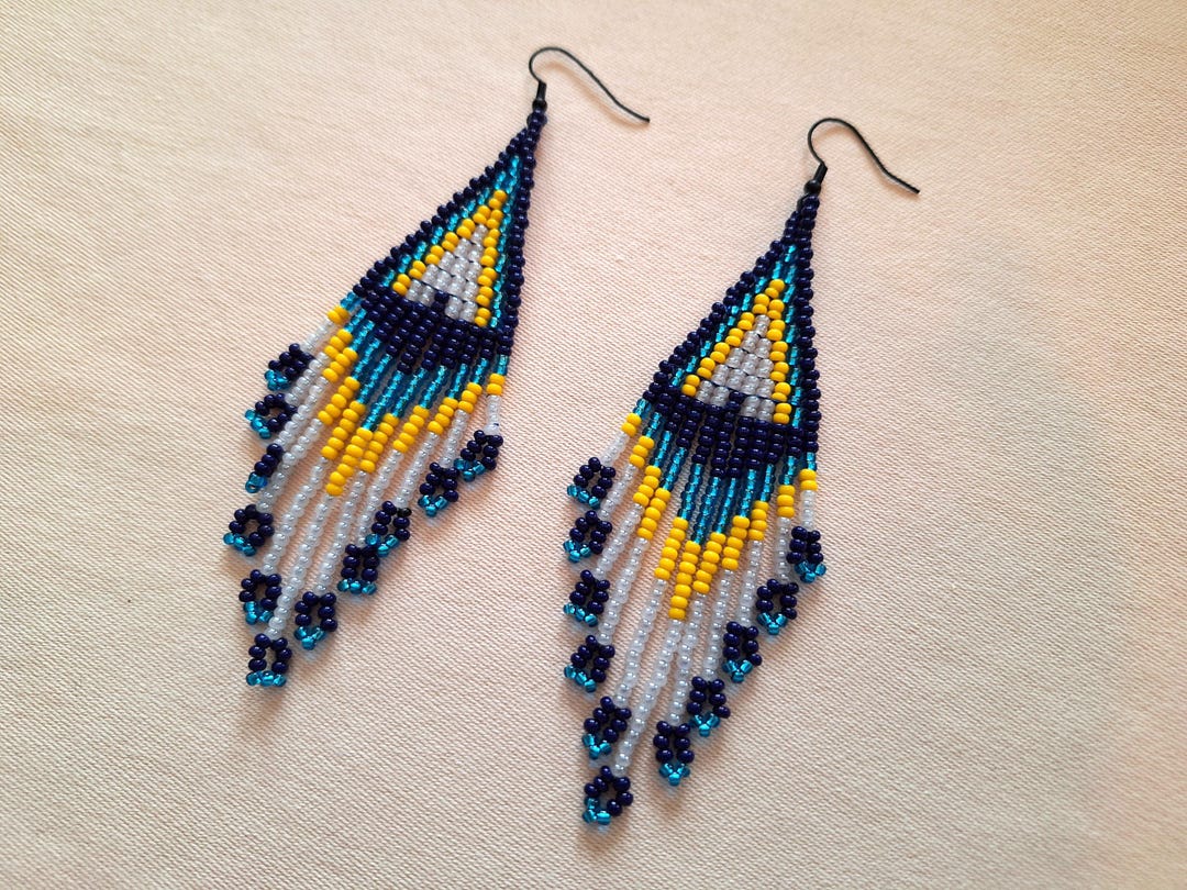 Inspiring Native Tassel Seedbead Earrings/tassel Earrings/colorful ...