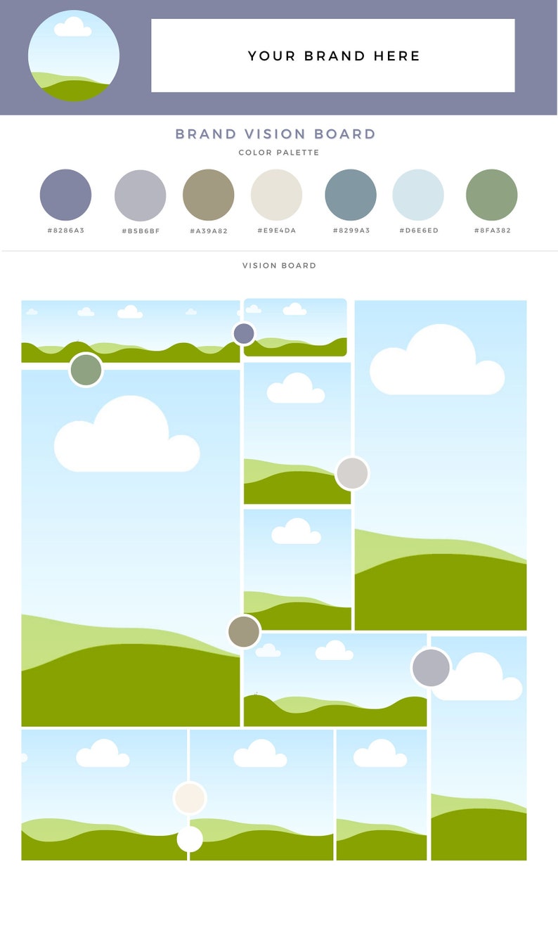 Editable Brand Vision Board, Canva Template, Mood Board - Etsy