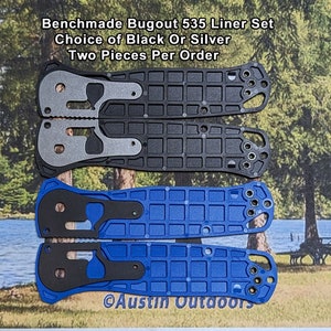 Benchmade 535 Bugout Replacement Axis Lock Liner Set, Black or Silver ...