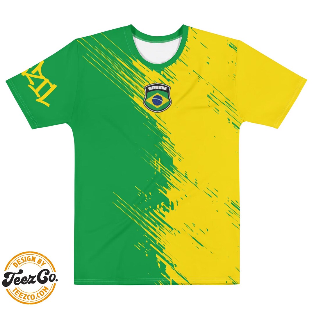 Brazil Flag Tee Shirt | Brazil Team All Over Print Men's T-shirt - Etsy