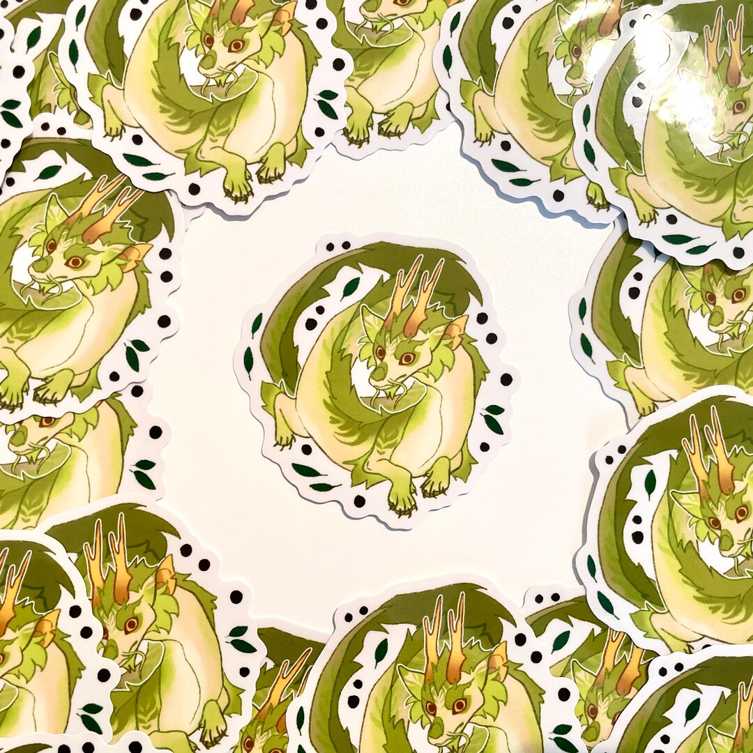 Matcha Dragon Bubble Boba Tea Clear Vinyl Sticker - Etsy
