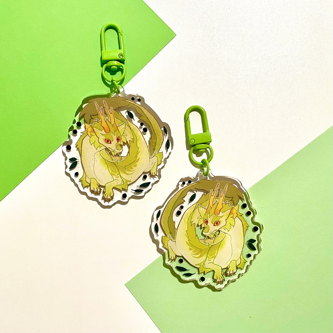 Matcha Dragon Bubble Boba Tea Glitter Epoxy Acrylic Charm - Etsy