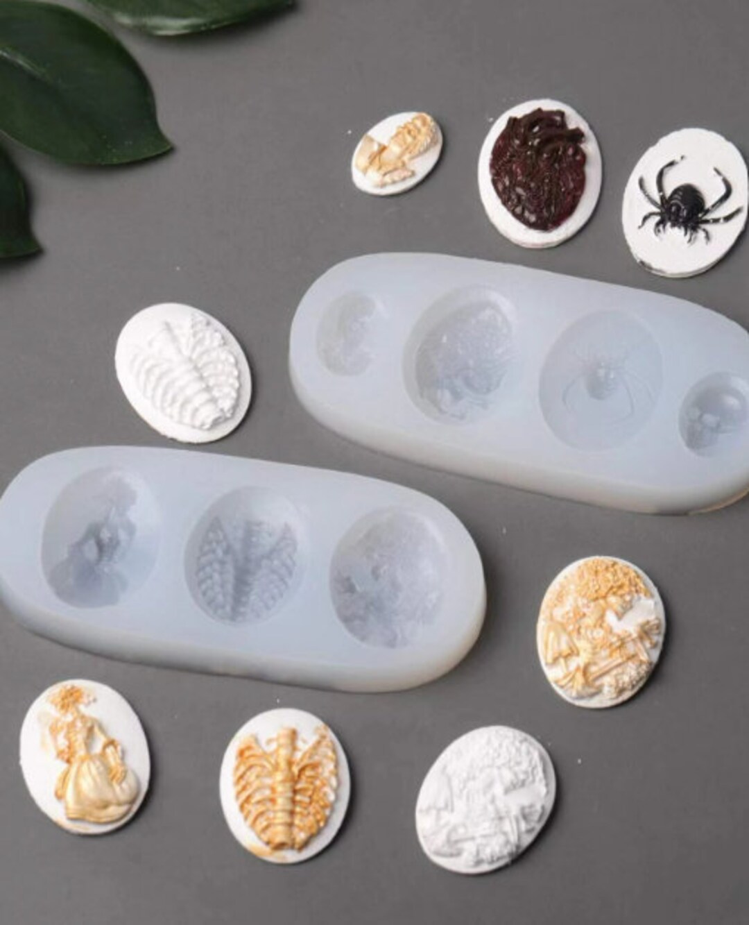 Ribcage Skeleton Skull Silicone Mould, Gothic Polymer Clay Mold, Resin ...