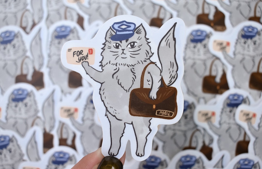 Mr. Postman Cat Sticker / Cat Sticker / Postal Worker Sticker/ Vinyl ...