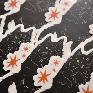 Halloween Cat Sticker / Cat Sticker / Vintage Halloween Sticker/ Vinyl ...