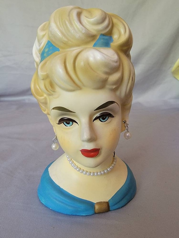 Rare Vintage Lady Head Vase | Etsy