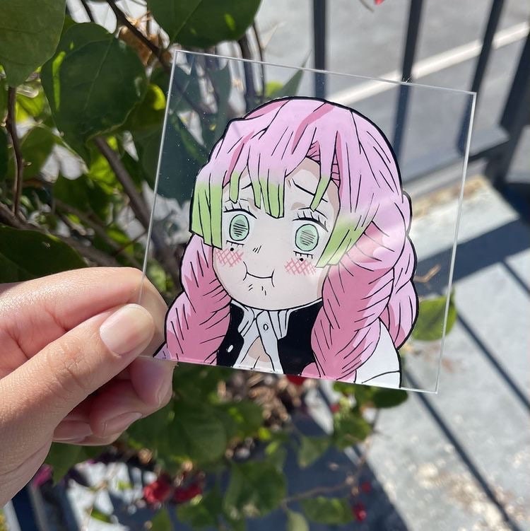 Mitsuri Kanroji Demon Slayer Glass Painting Anime Acrylic Art ...