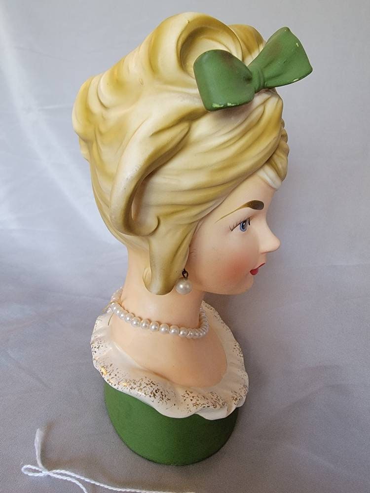 Vintage RELPO Lady Head Vase - Etsy