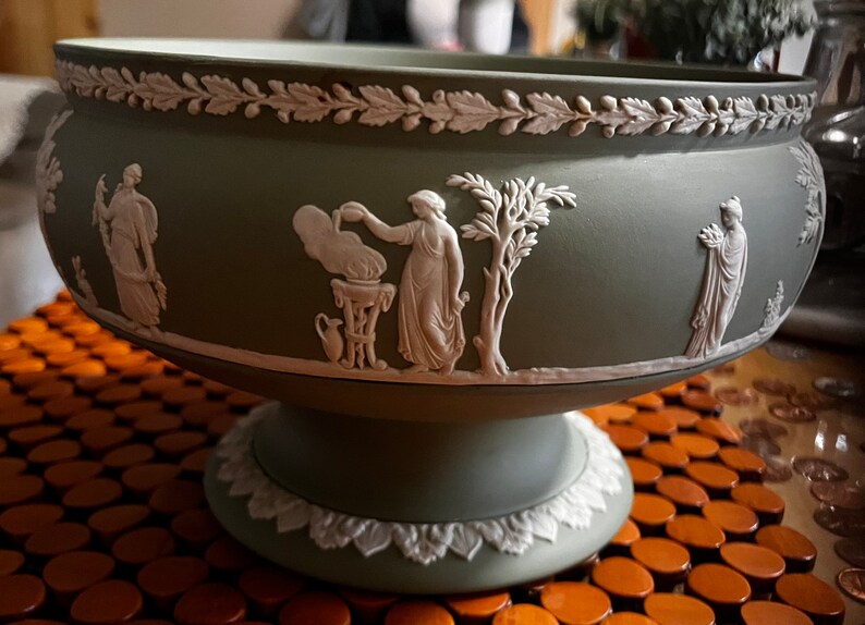 Wedge Wood Jasperware Sage Green Compost Bowl - Etsy