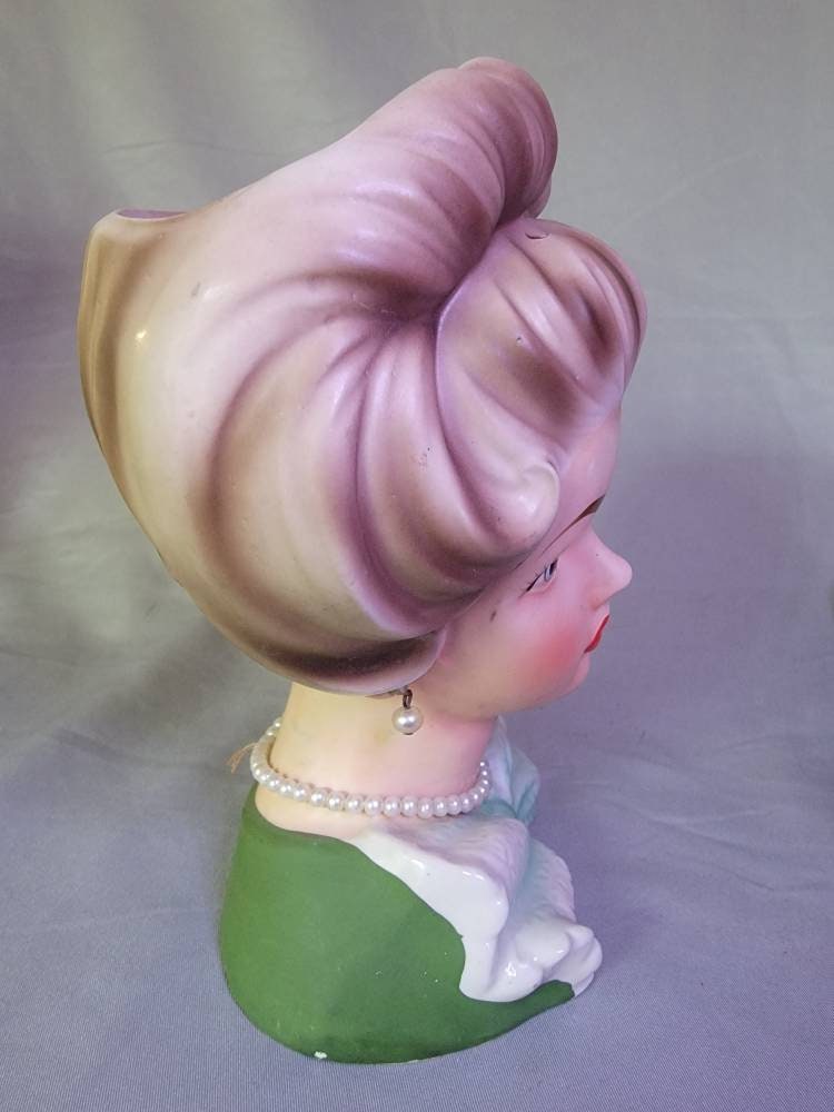 RARE Vintage Lady Head Vase K-1816 - Etsy