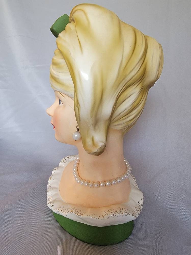Vintage RELPO Lady Head Vase - Etsy