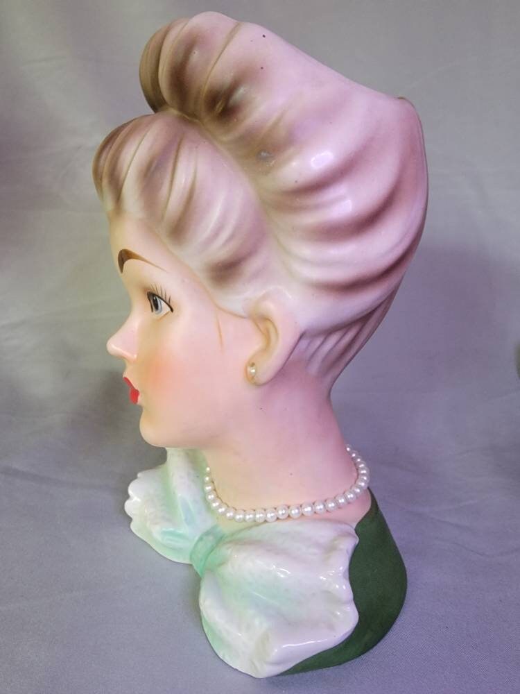 RARE Vintage Lady Head Vase K-1816 - Etsy
