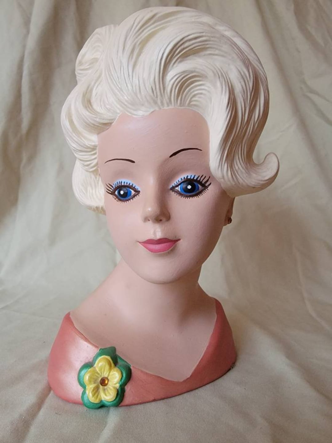 Rare TALL Vintage Lady Head Vase - Etsy
