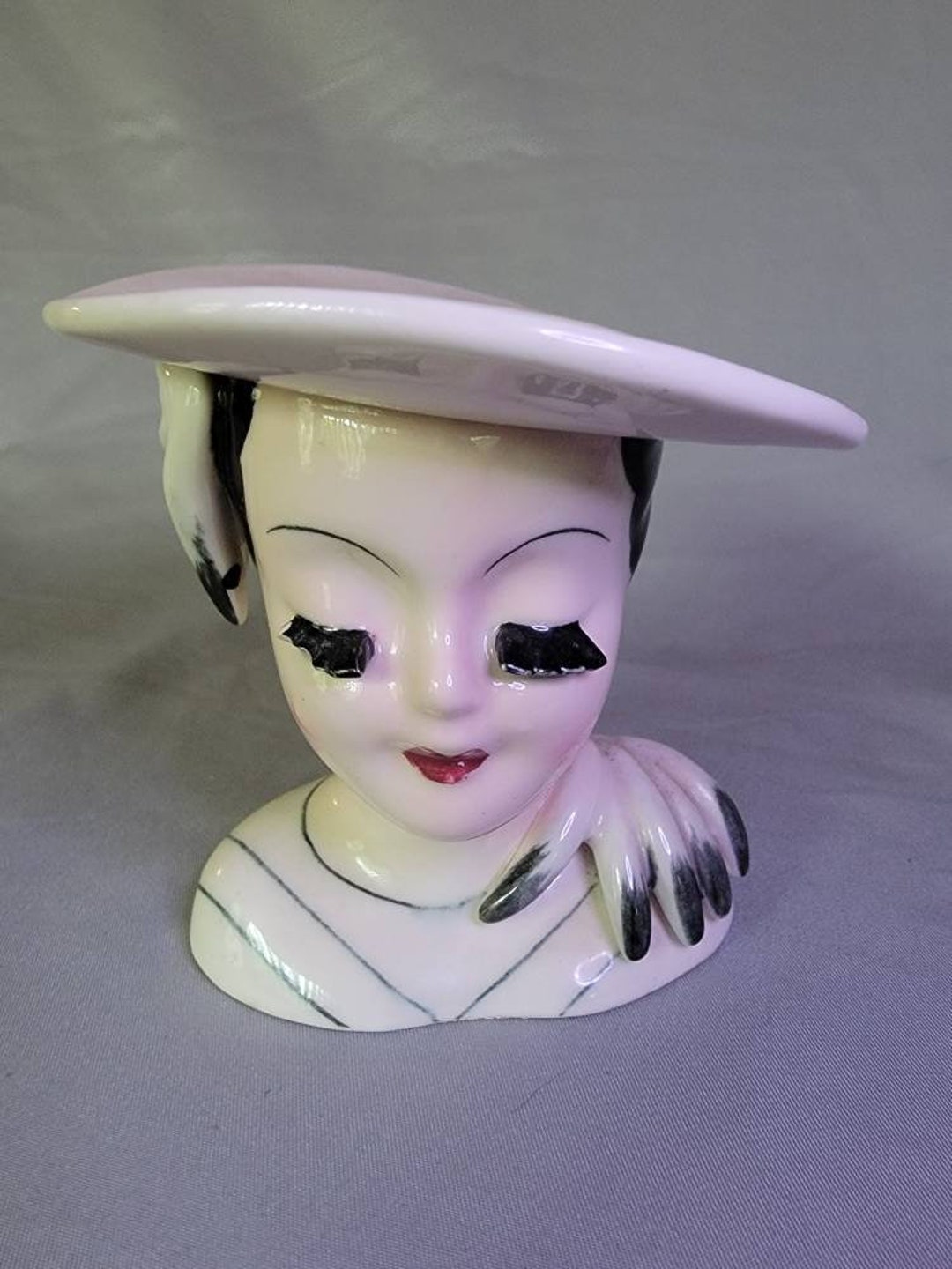 Rare Vintage 4" Lady Head Vase - Etsy