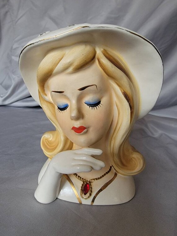 Lefton Lady Head Vases