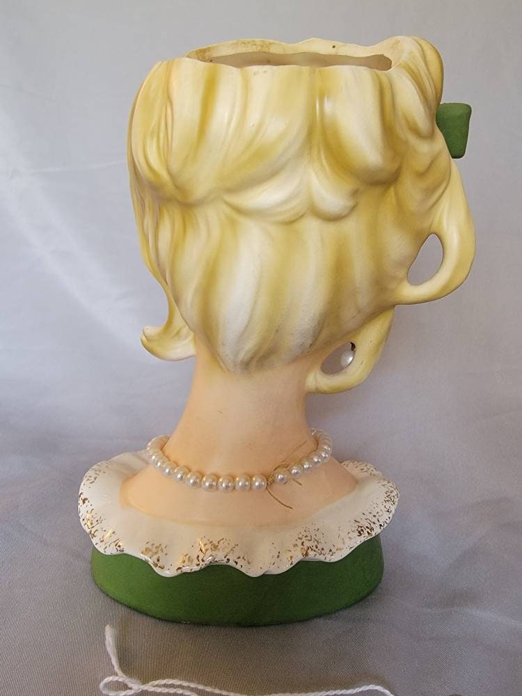Vintage RELPO Lady Head Vase - Etsy