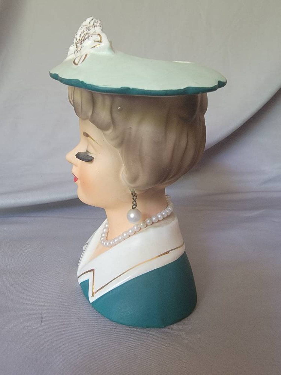 Rare Vintage Lady Head Vase - Etsy