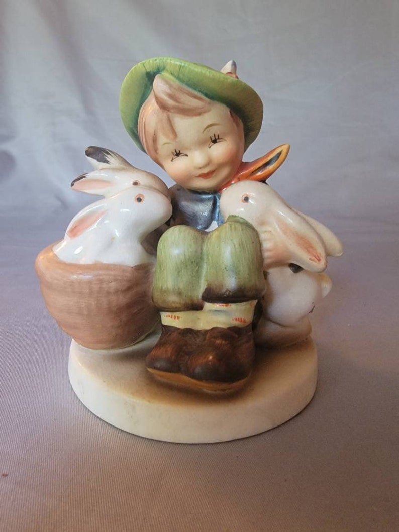 VINTAGE Boy With Bunnies Hummel Figurine pals - Etsy