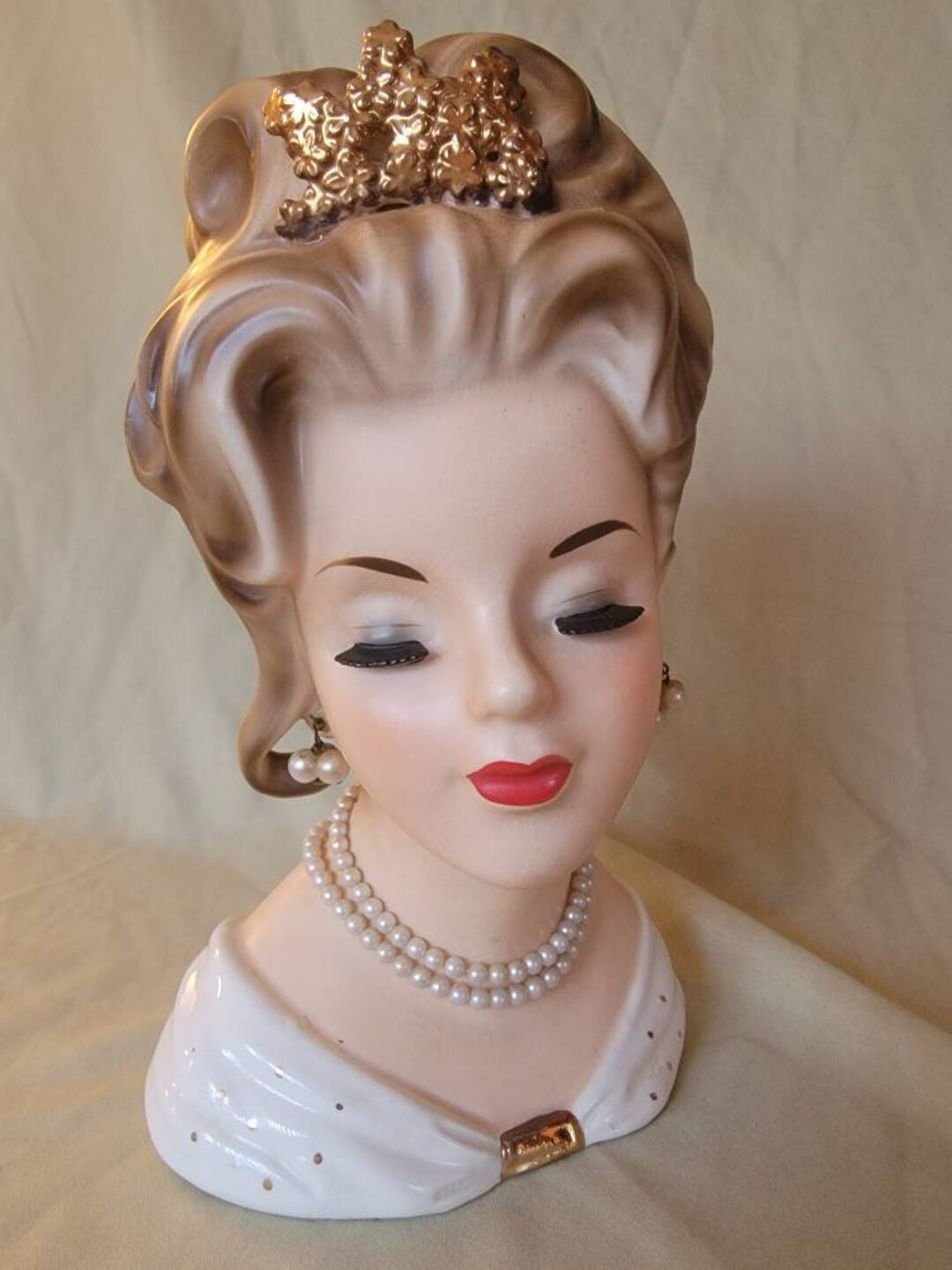 RARE! Vintage 10" INARCO Lady Head Vase - Etsy