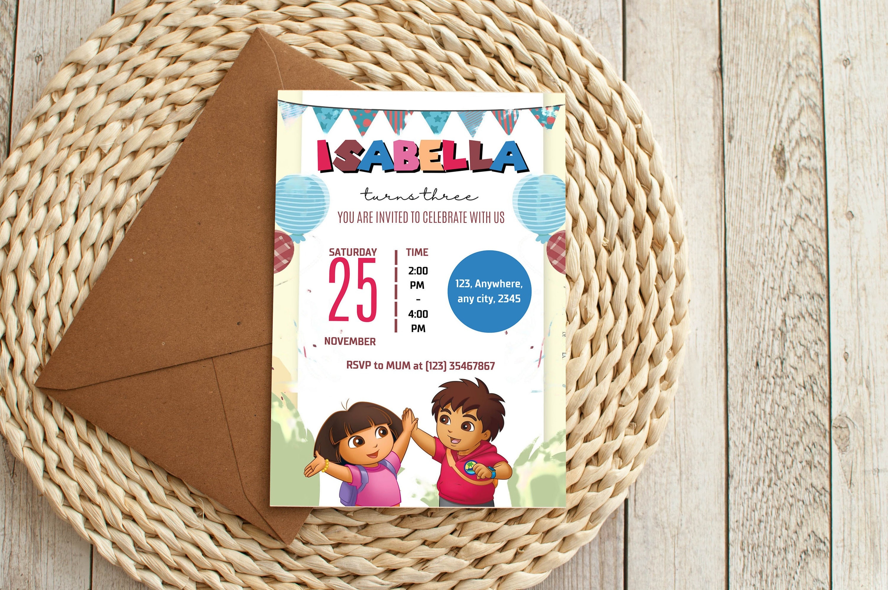 Dora The Explorer Invitations